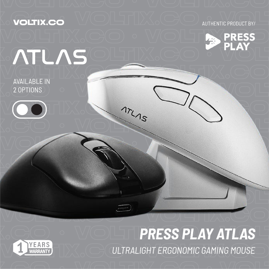 Jual PRESS PLAY ATLAS Ergonomic Ultralight Wireless Gaming Mouse ...