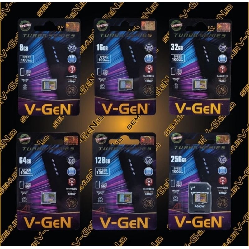 Jual Micro SD 16gb 32gb 64gb 128gb 256gb Class 10 Turbo V-GEN Memory ...