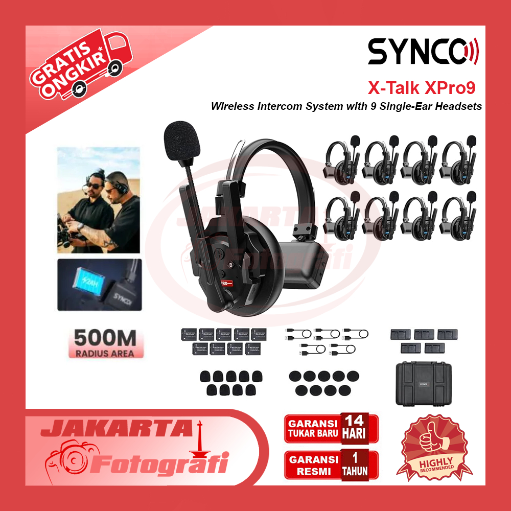 Jual Synco Xtalk XPro9 Wireless Intercom System with 9 Single-Ear Headsets | Shopee Indonesia