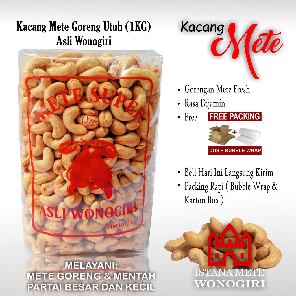 Jual kacang mede Super premium matang utuh 1kg ,Kacang mete mede matang ...