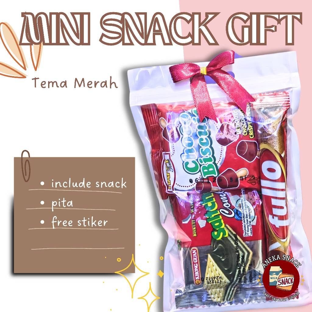 Jual Ready Stok - Mini Gift Snack Tema Merah / Mini Gift / Hampers ...