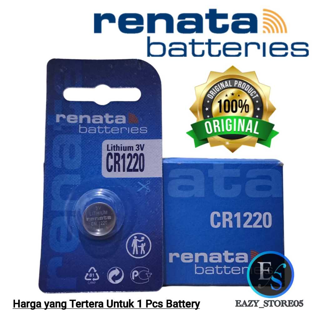 Jual Baterai Renata CR1220 Original Lithium Battery 3 Volt Batrai Batre CR 1220 3V Ori | Shopee ...