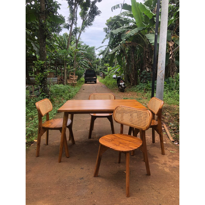 Jual Kursi cafe rotan set meja makan kursi kacang kursi cafe kacang kursi kacang minimalis kursi ...