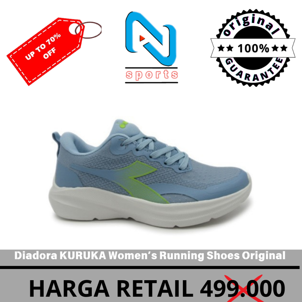 Jual SEPATUDIADORA KURUKA WOMEN'S RUNNING SHOES - BLUE ORIGINAL 100% ...