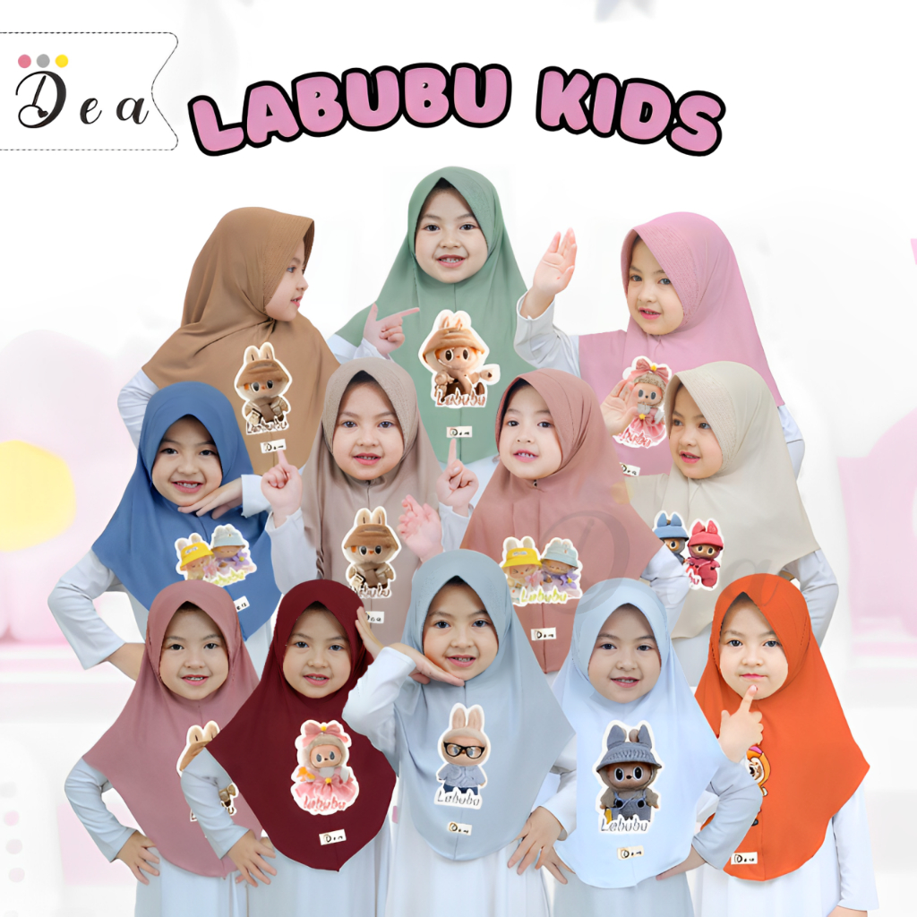 Jual Hijab Instant Anak Muslim hijab Anak Labubu Pet // Hijab Labubu ...