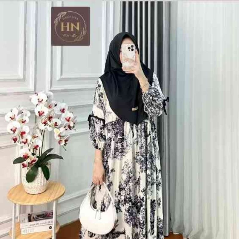 Jual MIDI DRESS LENGAN PITA BALON PAKAIAN WANITA TERKINI | Shopee Indonesia