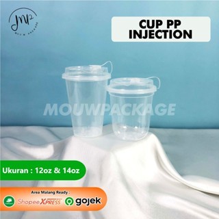 Jual CUP PP INJECTION 380ML 12OZ / 400ML 14OZ / GELAS PLASTIK BOBA TEA (CUP+LID+STOPPER ...