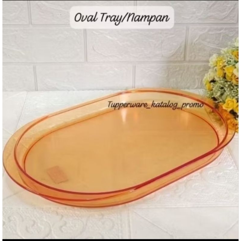 Jual Tupperware royale oval tray / royal oval tray nampan crystal ...