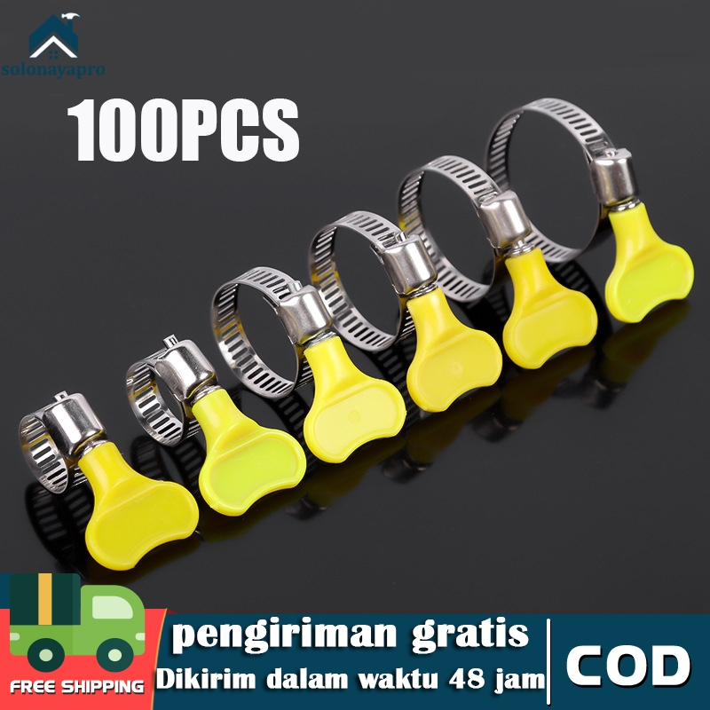 Jual 100pcs Klem Selang Dengan Klem Selang Stainless Kuping Pegangan ...