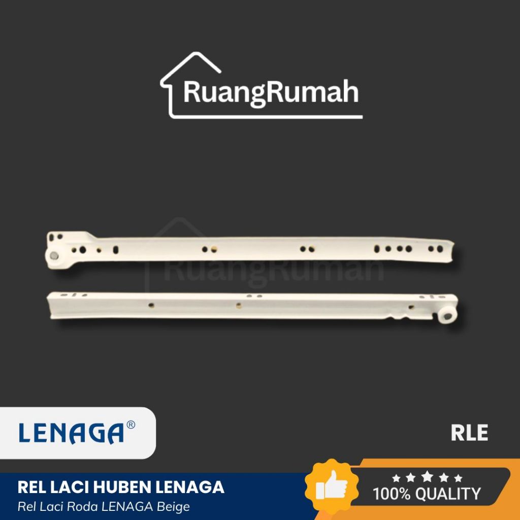 Jual (1 Pasang) Rel Laci Roda Furniture Drawer Slide LENAGA Cream Putih ...
