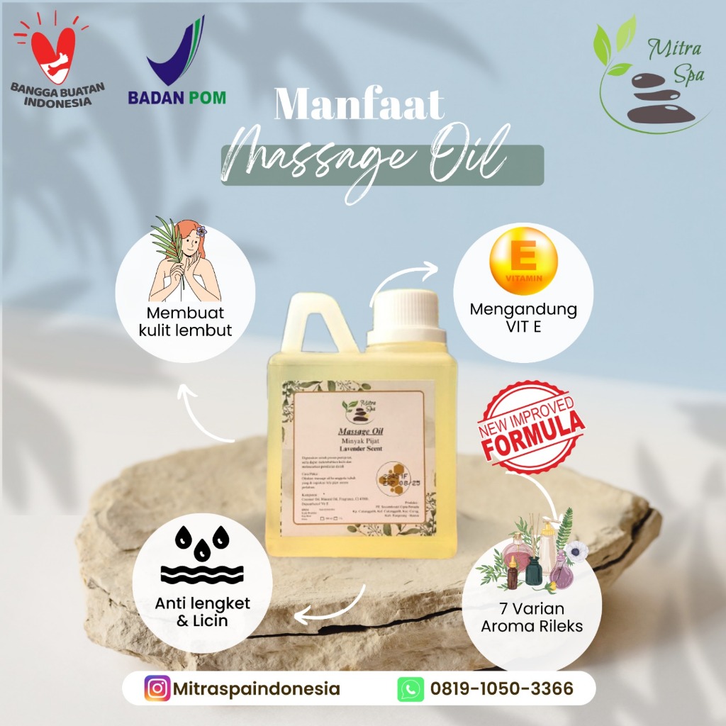 Jual MitraSpa Minyak Pijat 1 Liter Oil Massage Literan Aromatherapy SPA & Reflexy BPOM | Shopee ...