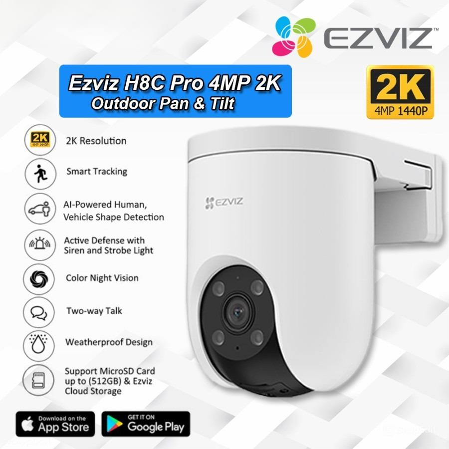 Jual CCTV IP Cam Ezviz H8C Pro 4MP 2K Outdoor Pan & Tilt WiFi IP Camera ...