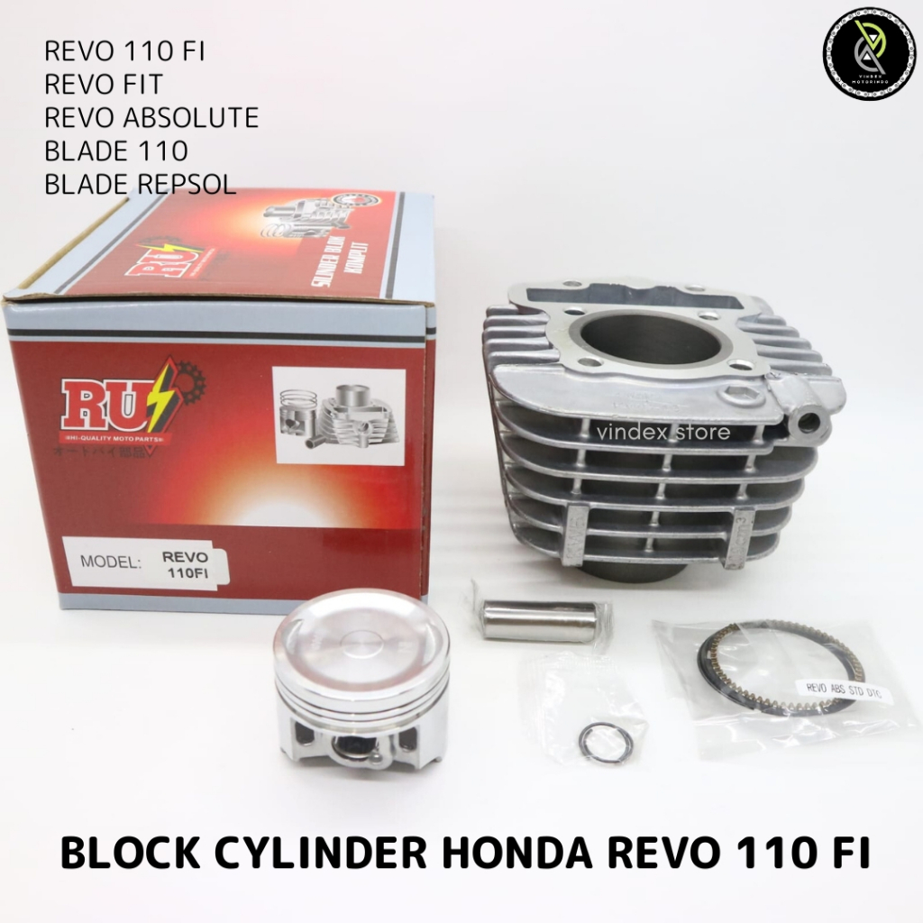 Jual BLOK SEHER BORING BLOCK CYLINDER SET KOMPLIT RING PISTON KIT REVO 110 FI REVO ABSOLUTE ...