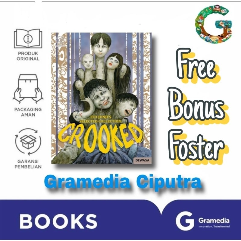 Jual Akasha : Ito Junji's Selected Collection - Crooked - ORIGINAL GRAMEDIA | Shopee Indonesia