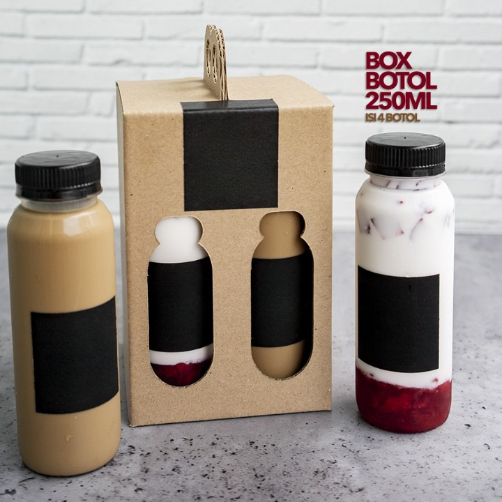 Jual 10 Pcs Box Kemasan Minuman Muat 4 Botol 250ml Ukuran 11x11x17cm ...