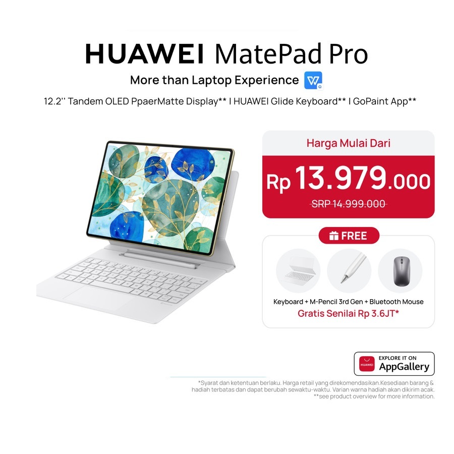 Jual HUAWEI MatePad Pro 12.2-inch Tablet | PC Level WPS | Ultra Bright ...