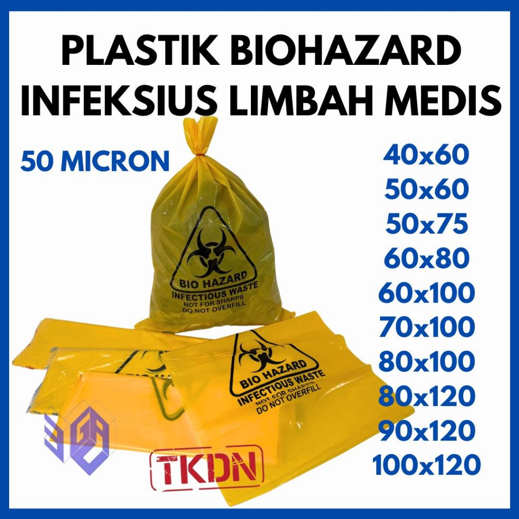 Jual Kantong Plastik Limbah Medis BIOHAZARD Ukuran 40x60 50X60 50X75 ...