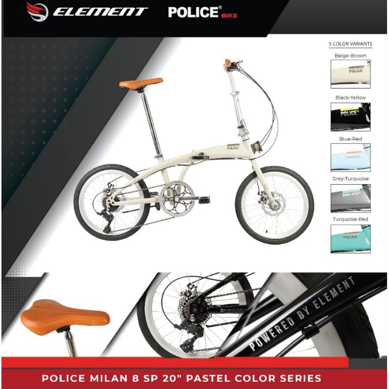 Jual SEPEDA LIPAT 20 INCH ELEMENT POLICE MILAN 8 SPEED FOLDING BIKE ...
