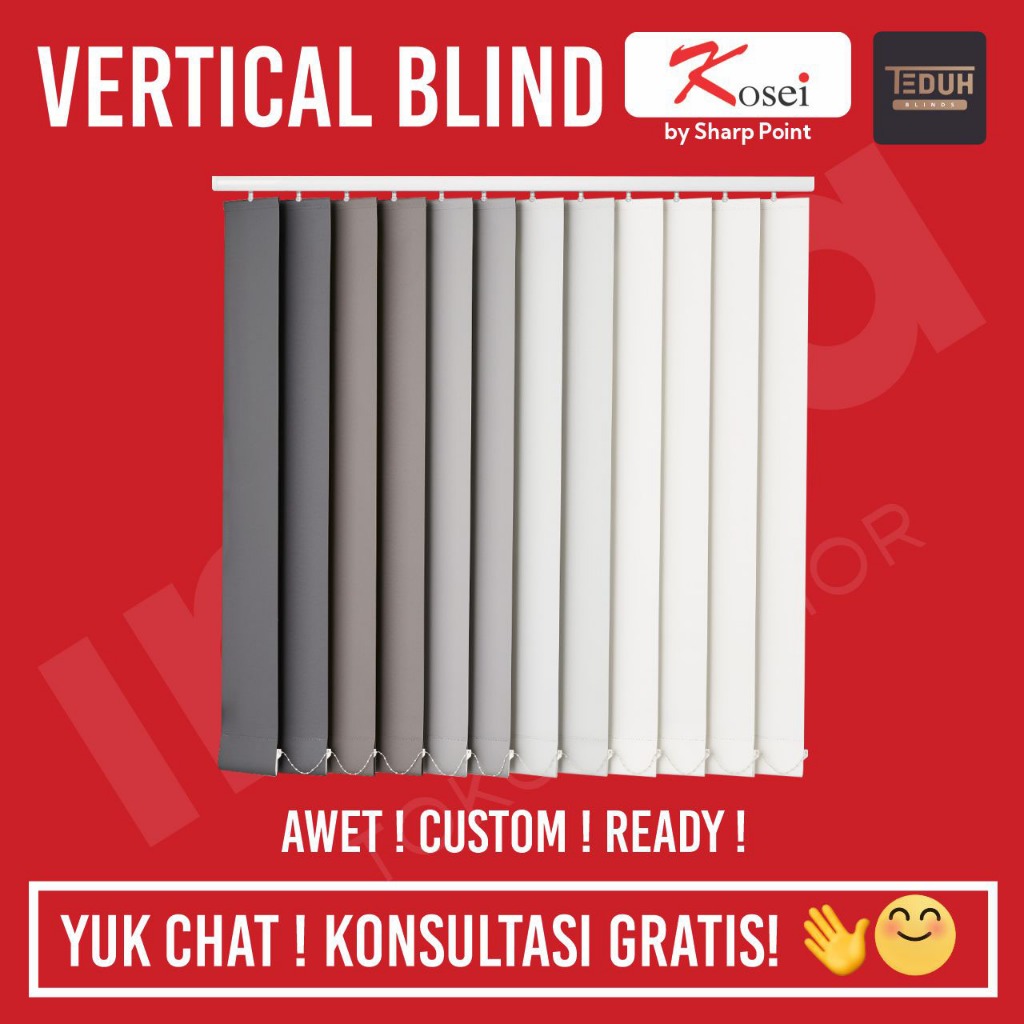 Jual Kosei Teduh Vertical Blind Dimout / Blackout / Sun screen Kerai ...