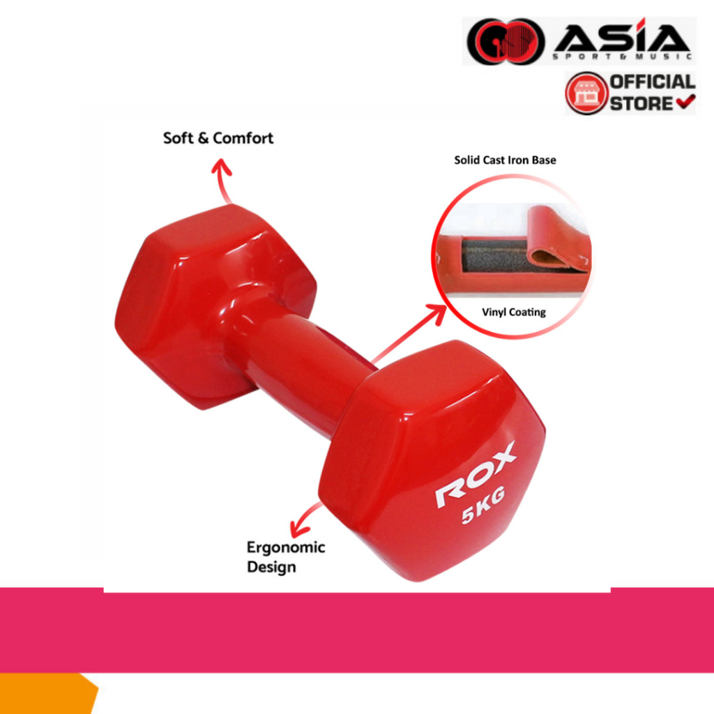 Jual Barbel Mini Rox Dumbbell Vinyl 5 Kg | Barbel Gym & Fitness ...