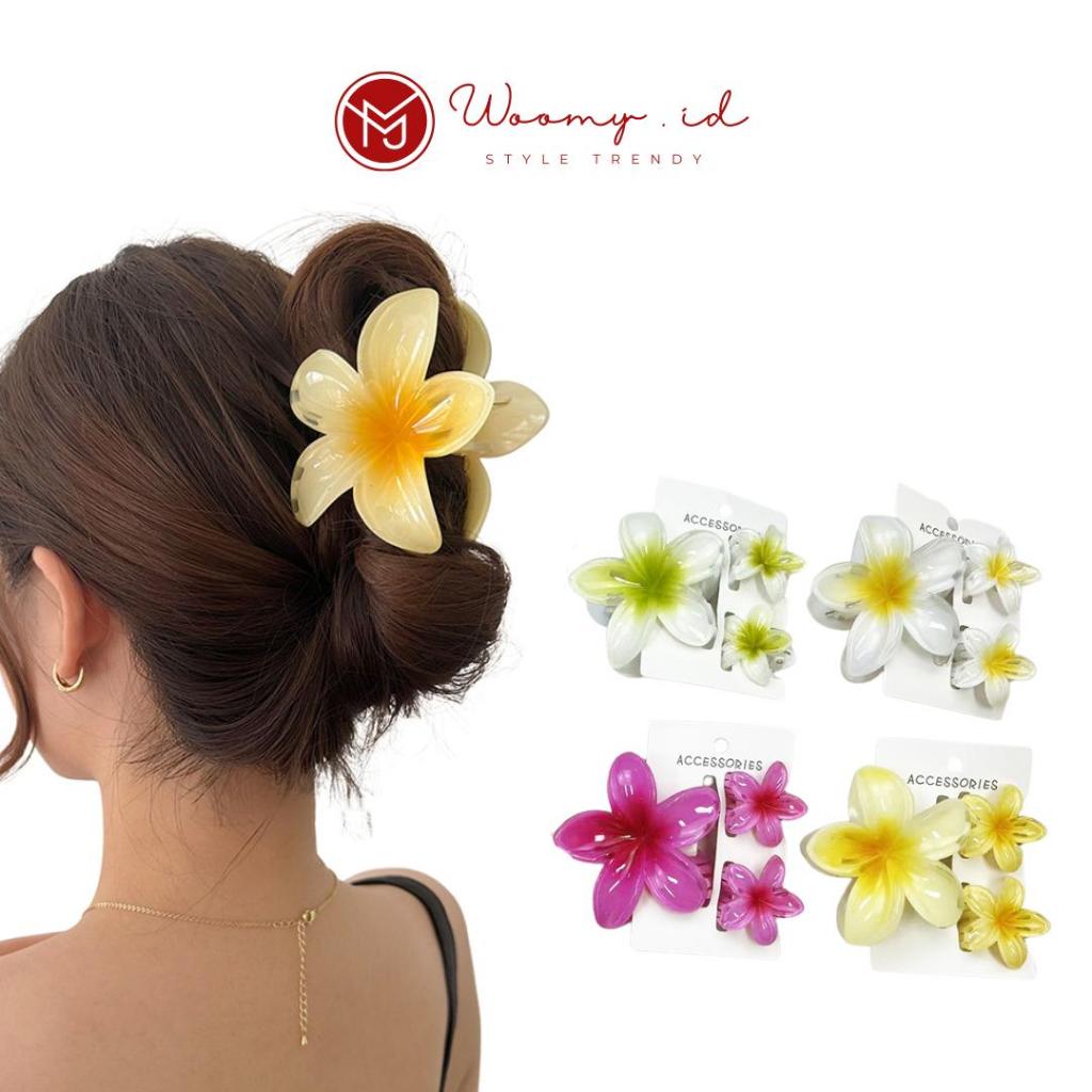 Jual Woomy - JR586 Jepit Rambut Mini Set Premium Motif Bunga Kamboja ...