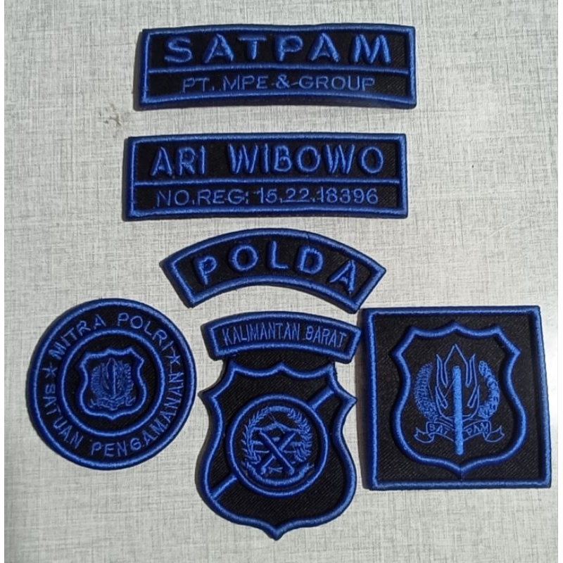 Jual atribut satpam timbul ,harga satu set, bisa custom nama , dan nama ...