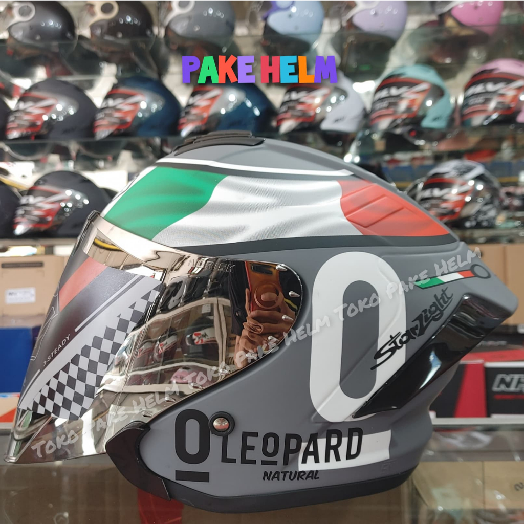 Jual HELM JS ARMOR LEOPARD GORILA GREY DOFF HALF FACE ORIGINAL | Shopee ...