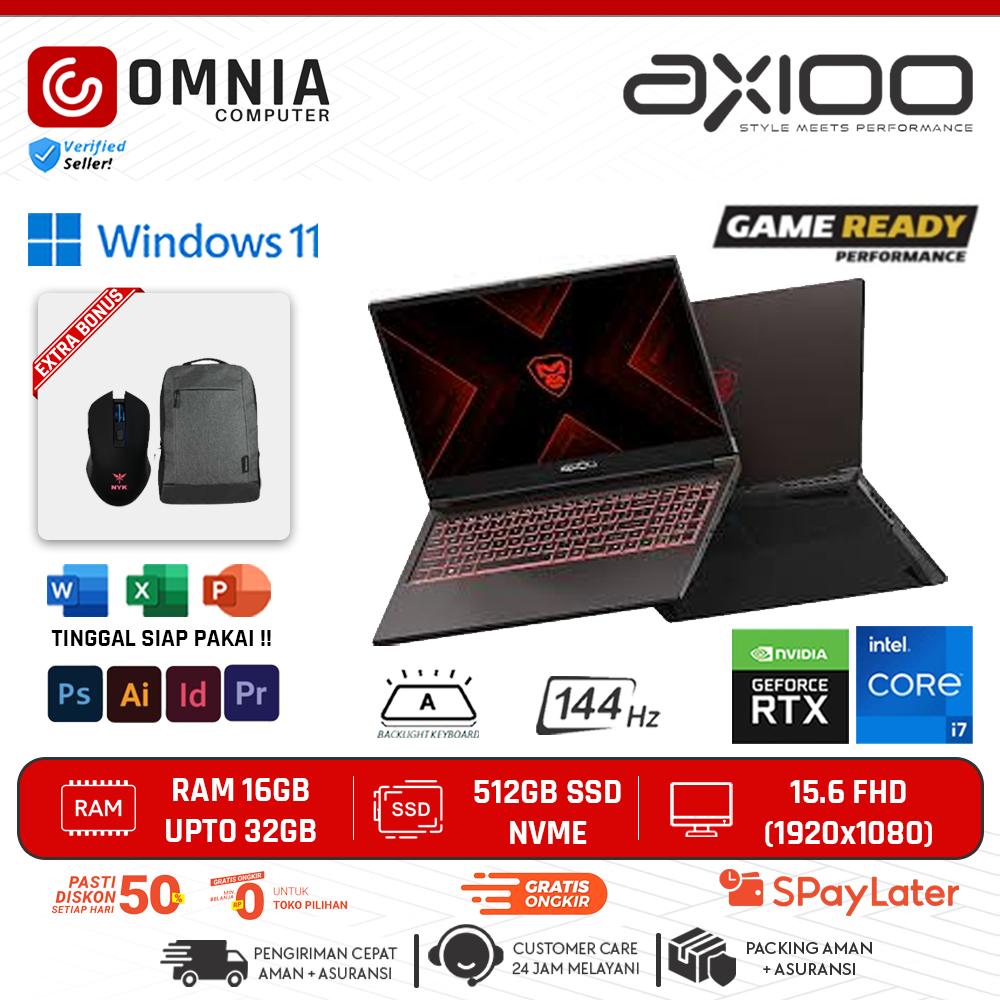 Jual LAPTOP GAMING AXIOO PONGO 725 735 750 INTEL CORE I7 RAM 16GB 512GB ...
