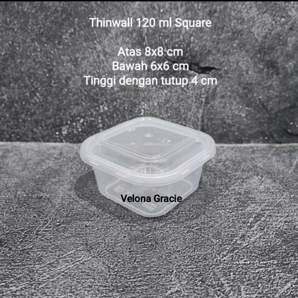 Jual Thinwall 120 ml Square isi 25 pcs Cup Puding Mini Kotak Persegi ...