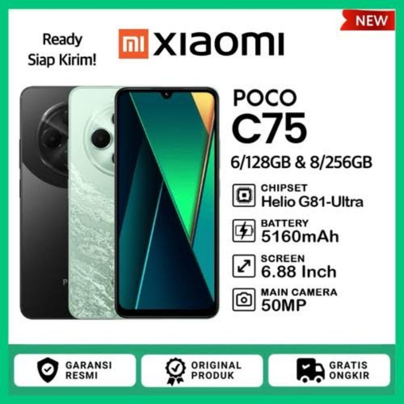 Jual New Poco C75 8+8/256 6+6/128 GB NFC 15 BULAN WARANTY XIAOMI FINGER ...
