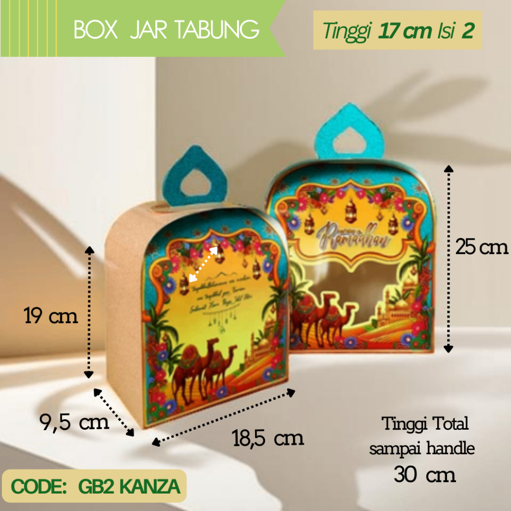 Jual Handle Box Packaging Lebaran GB2 Kanza / Dus Kemasan 2 Toples ...
