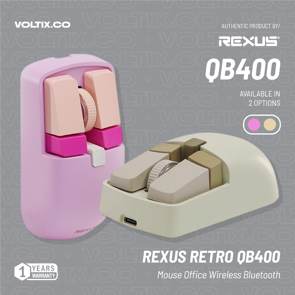 Jual Rexus Mouse Office Wireless Bluetooth QB400 Retro | Shopee Indonesia