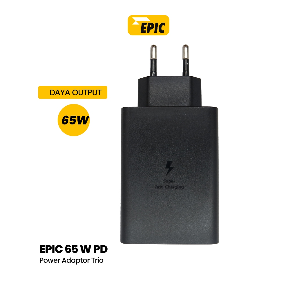 Jual Epic Power Adaptor Trio 65W PD/3 port EP-T6530 Super Fast Charging ...