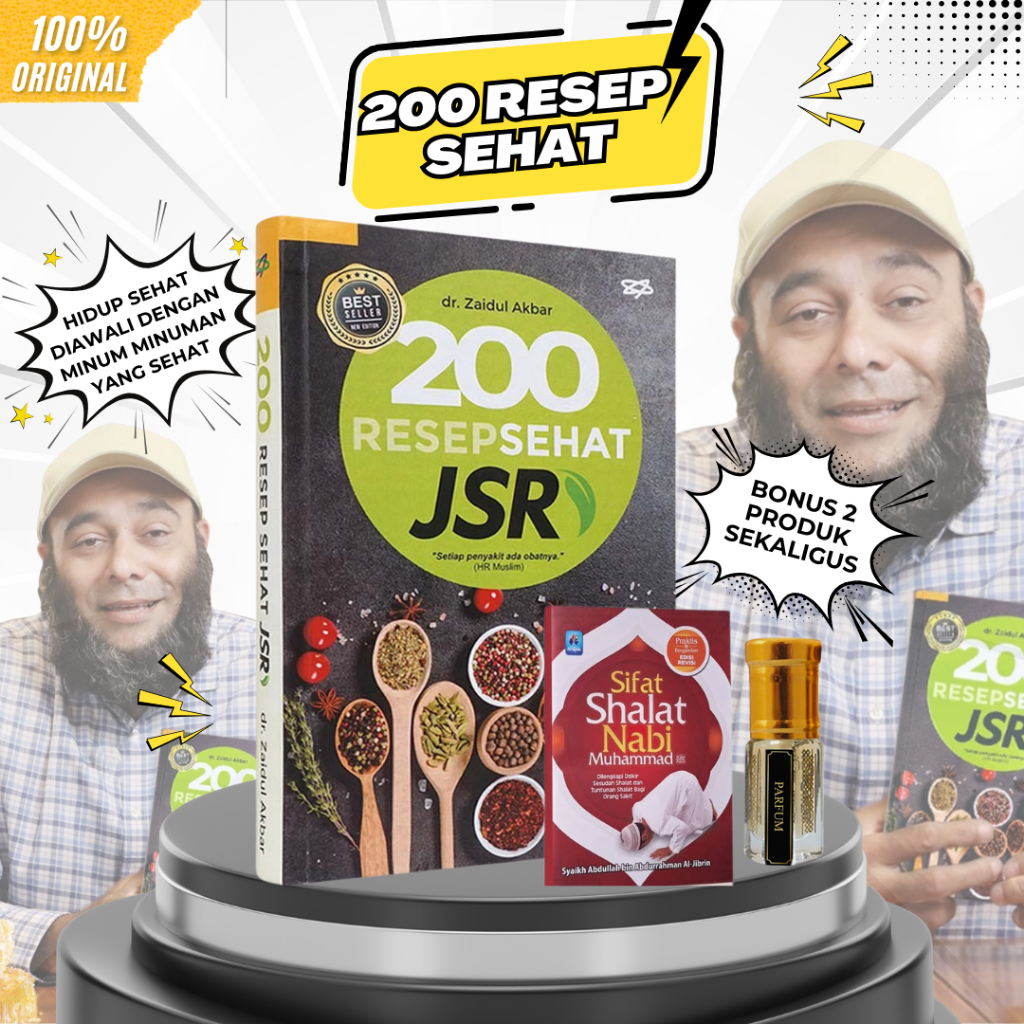 Jual 200 Resep Sehat JSR dr. Zaidul Akbar ORIGINAL HARD COVER - BONUS PARFUM DAN BUKU SIFAT ...