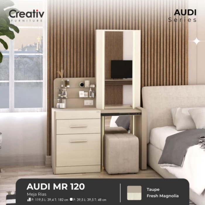 Jual Meja Rias AUDI MR 120 CREATIV Meja Rias Cermin Lampu LED meja Rias Premium | Shopee Indonesia