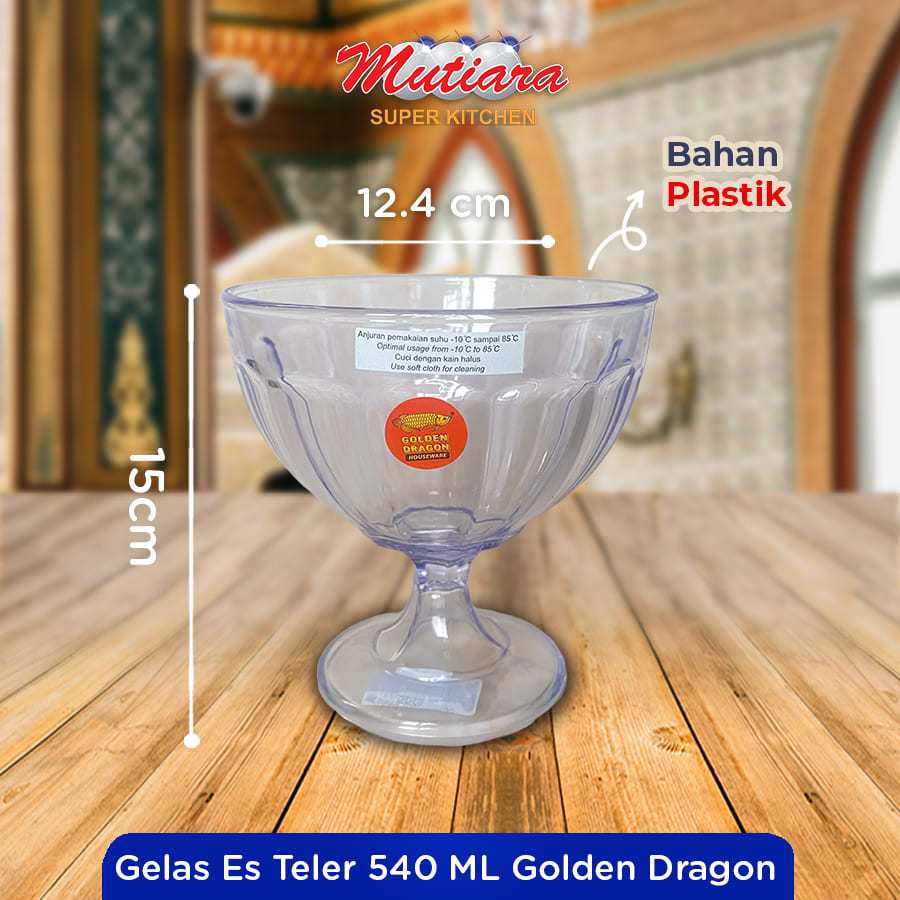 Jual Gelas Ice Cream Plastik/Gelas Es teler 540 ml - Golden Dragon ...