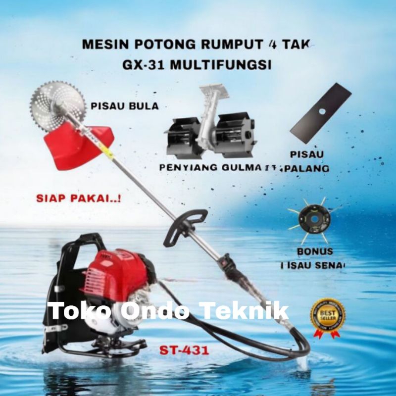 Jual Mesin Potong Rumput 4Tak 4-Mata Pisau Model Engine Honda Gx-35 ...