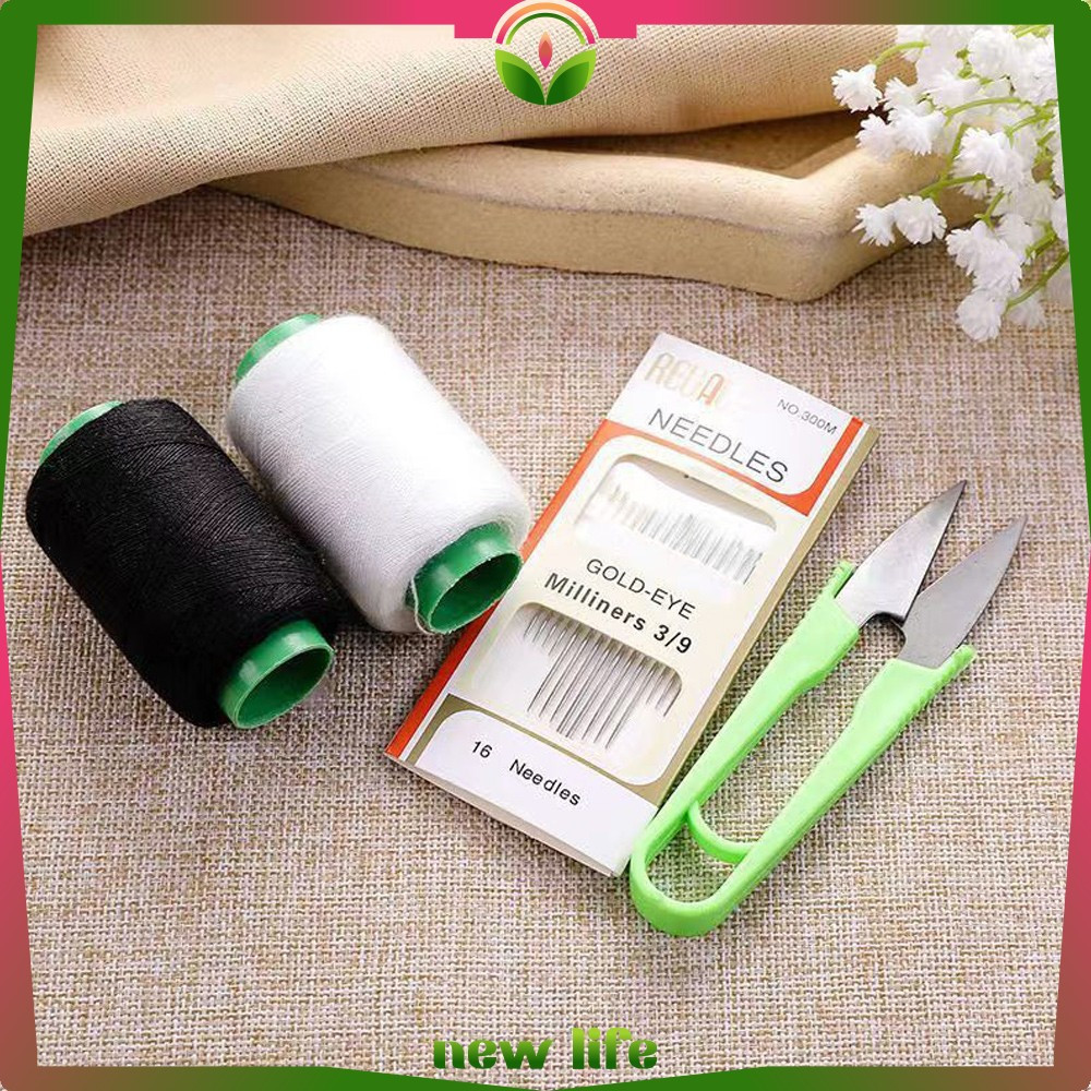 Jual Jarum Jahit Tangan Isi 16 Gold Eye Milliners 3/9 Needles / Jarum ...