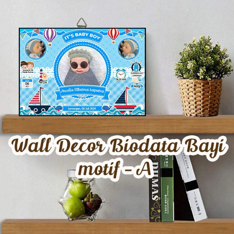 Jual WALL DECOR CETAK BIODATA BAYI FREE EDIT MURAH [Motif A] - Free ...