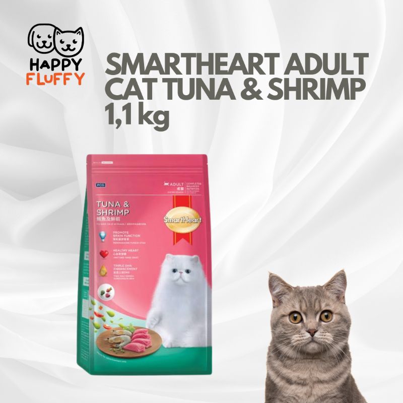 Jual SMARTHEART CAT DRY 1,1 kg Tuna & Shrimp - MAKANAN KUCING | Shopee ...