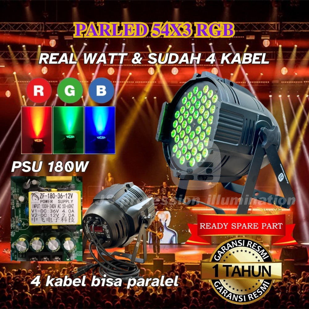 Jual lampu panggung Parled 54x3 RGB Real watt | Shopee Indonesia