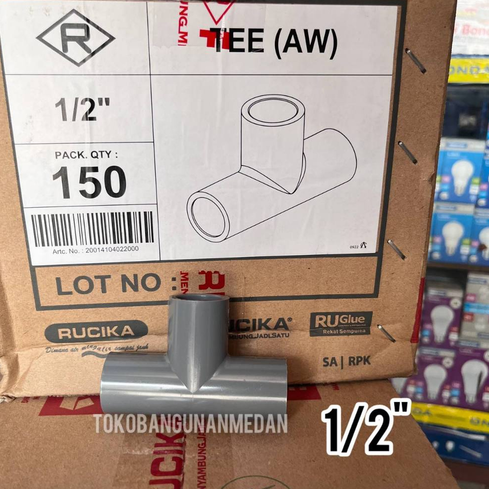 Jual RUCIKA Tee polos PVC 1/2 inch AW | Shopee Indonesia