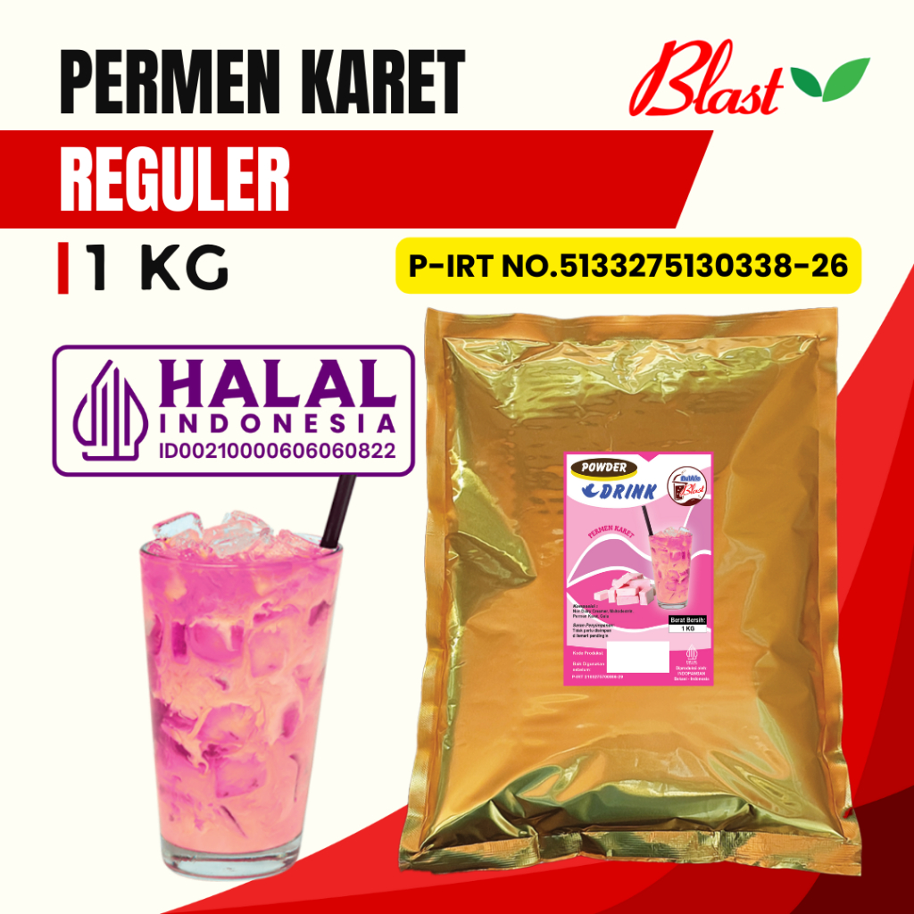 Jual Bubuk PERMEN KARET 1 KG - Bubblegum Pink / Es Permen Karet Viral ...