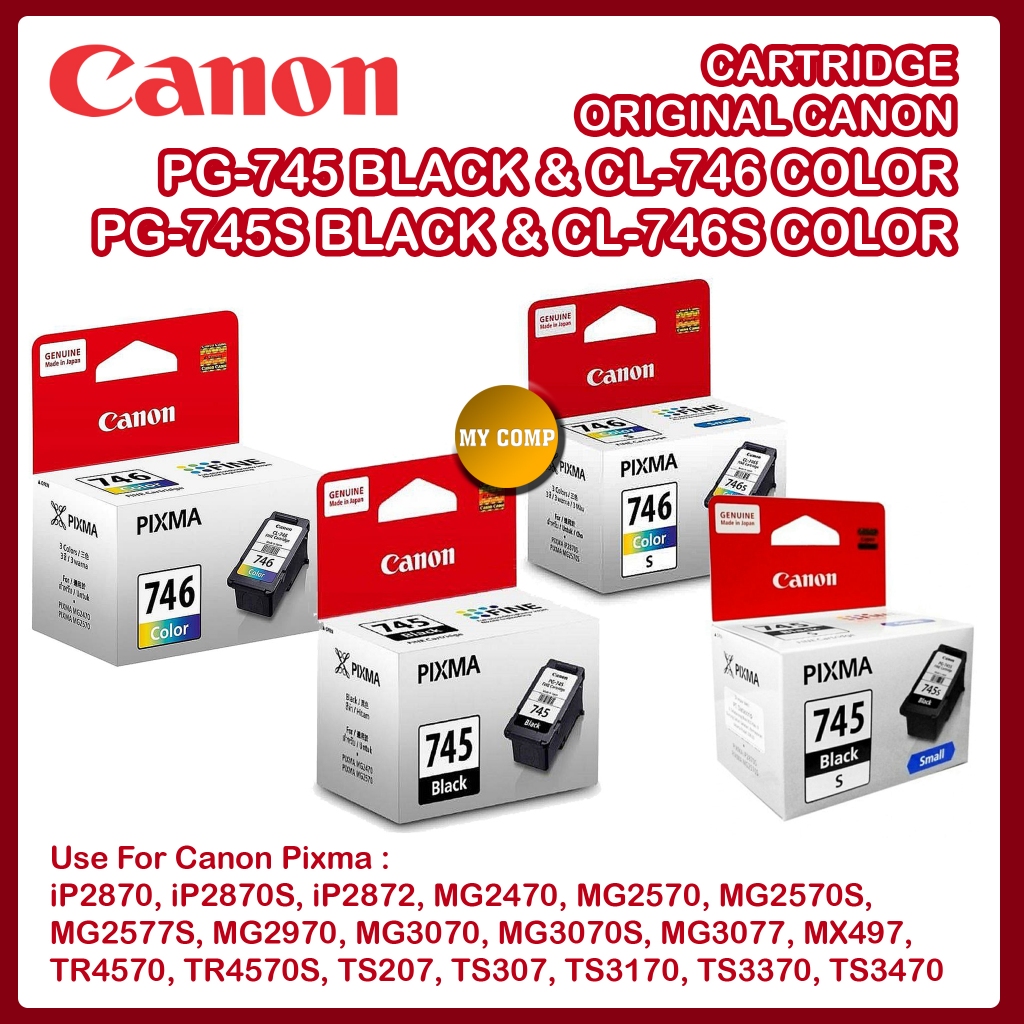 Jual Cartridge Canon PG-745 PG745S CL-746 CL-746S Original 745 Black 746 Color Printer MG2570 ...