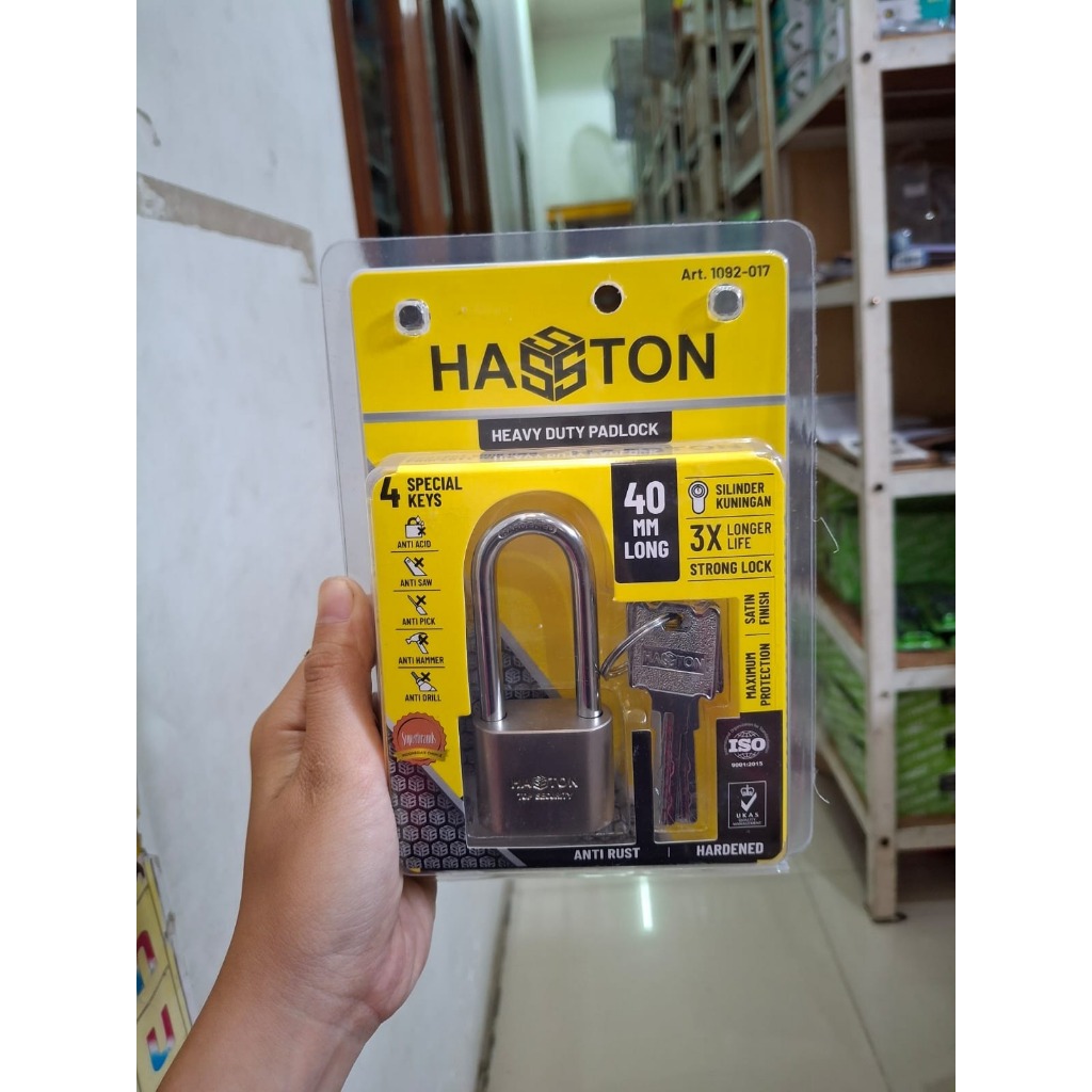 Jual Hasston Gembok Pagar Leher Panjang Saton / Heavy Duty Padlock (1092) | Shopee Indonesia