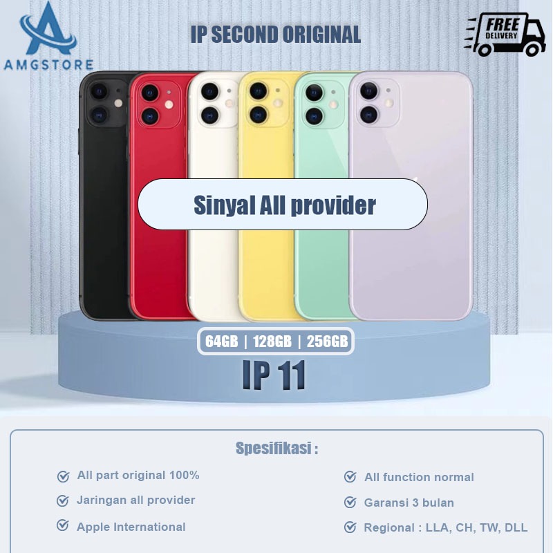 Jual IP 11 Second Normal 64GB 128GB 256GB Inter Fulset Mulus Like New Good Condition | Shopee ...