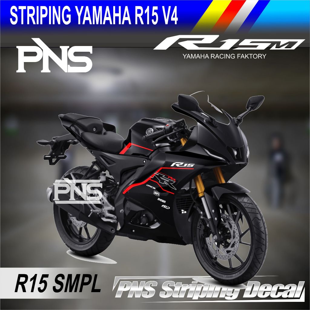 Jual Striping Yamaha R15 V4 simpel, stiker Striping Yamaha R15 V4 ...
