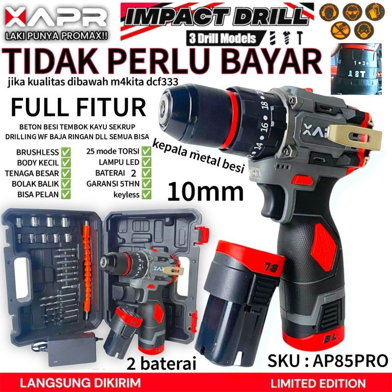 Jual PROMO!! TERBARU APR RAJA BOR impact drill BRUSHLESS TYPE AP85 pro ...