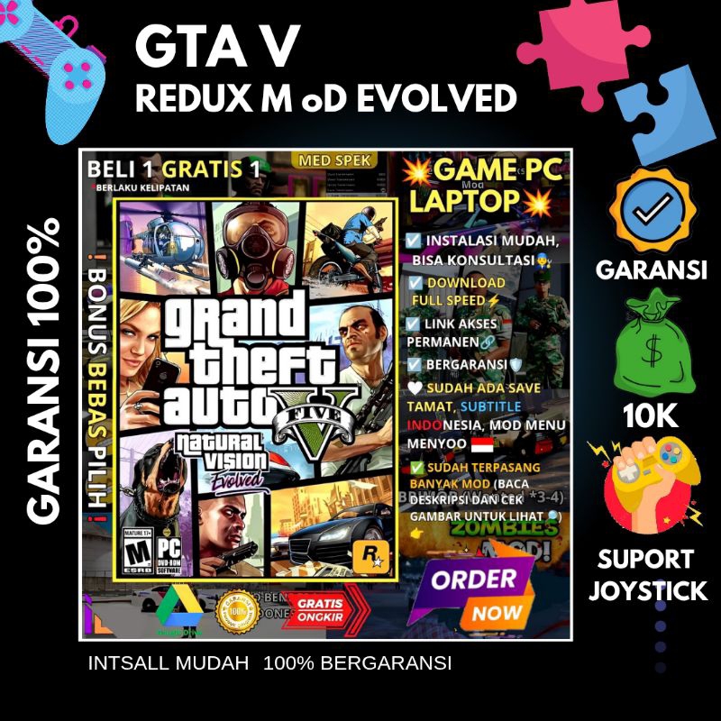 Jual GTA 5 | Grand Theft Auto V Redux Evolved | PC Games | Shopee Indonesia