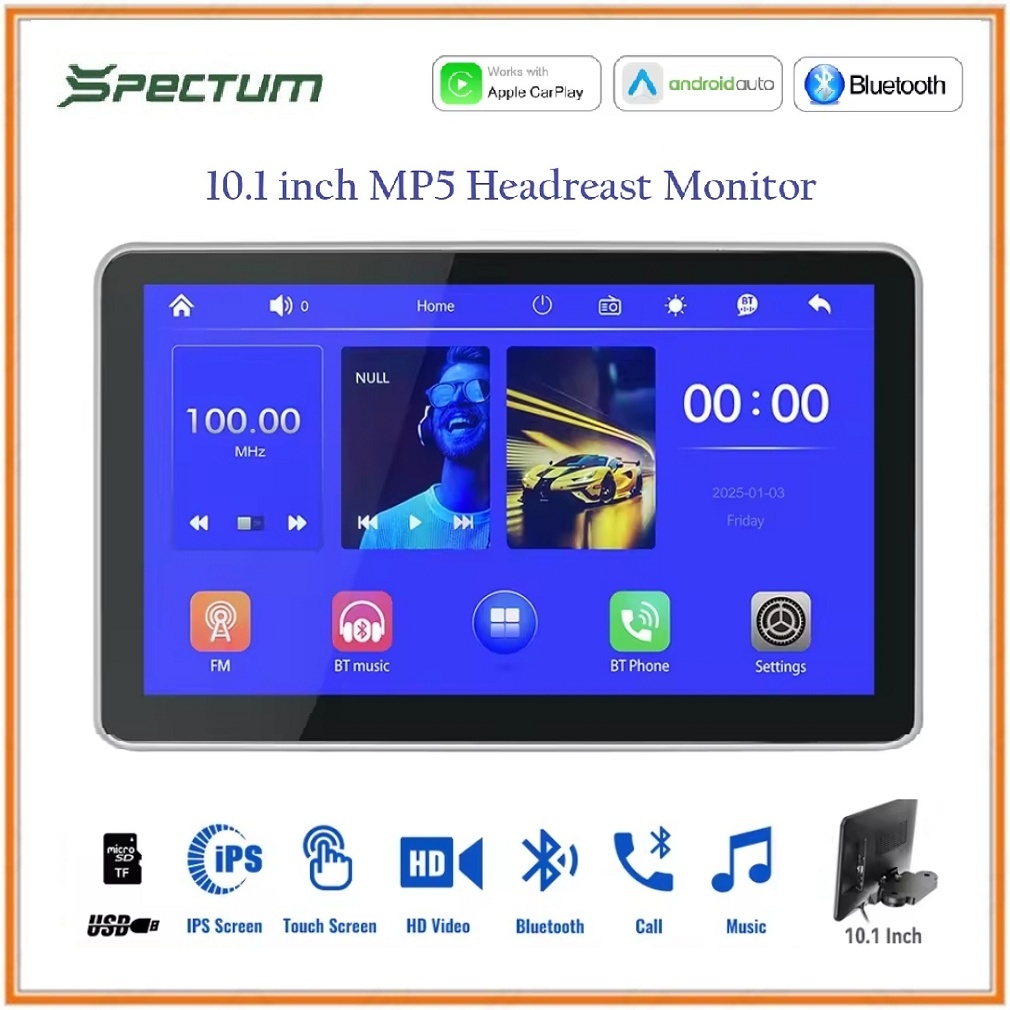Jual TV Headrest 10.1" MP5 Touch Screen BT. USB. TF. APPLE CARPLAY ...